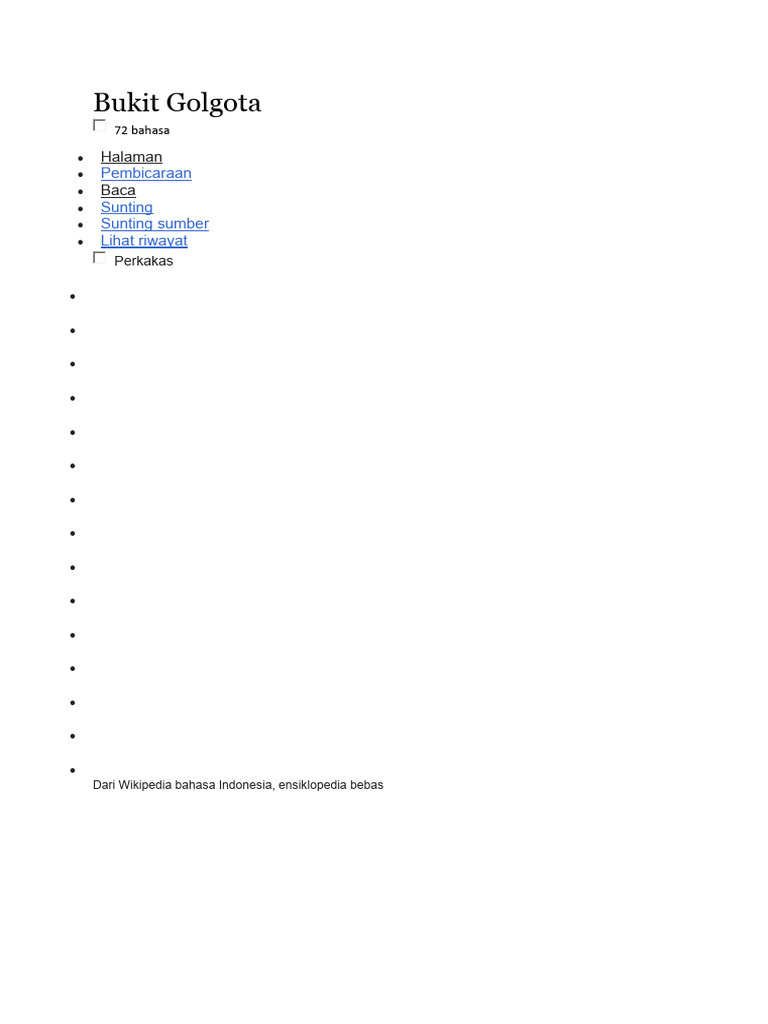 Sejarah dan Lokasi Bukit Golgota | PDF