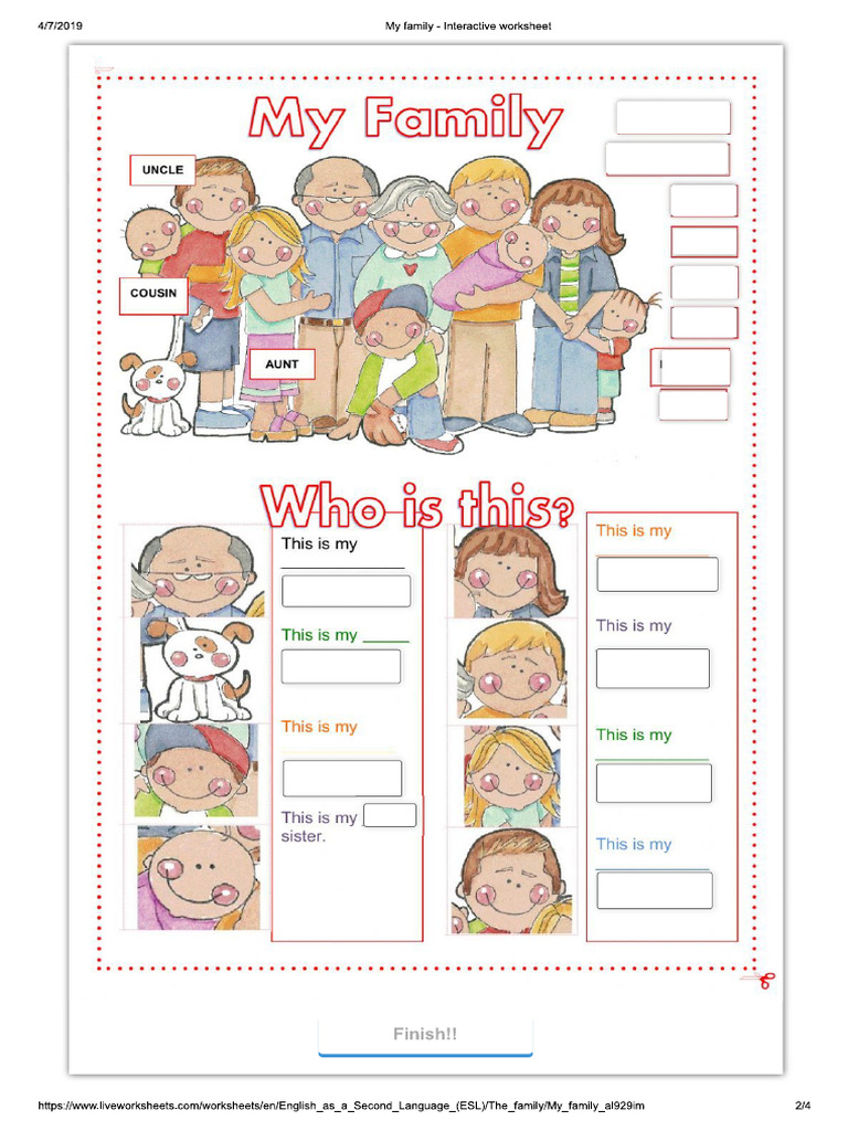 My Family - Interactive Worksheet | PDF