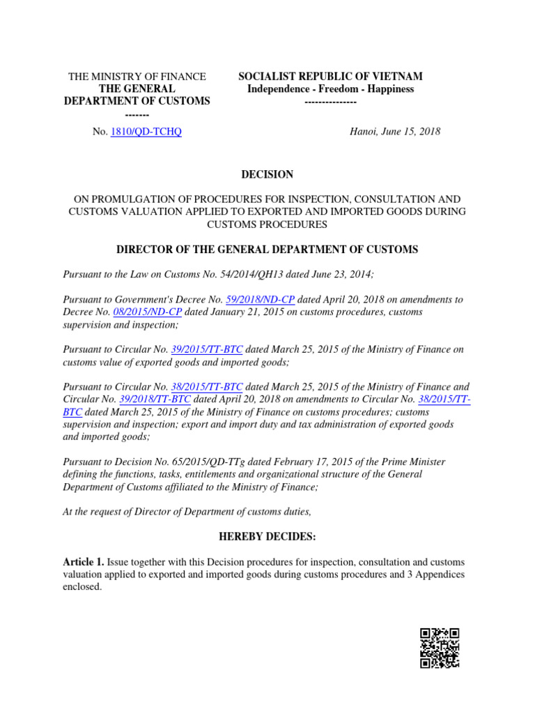 Customs Valuation Procedures in Vietnam | PDF | Real Estate Appraisal | Customs