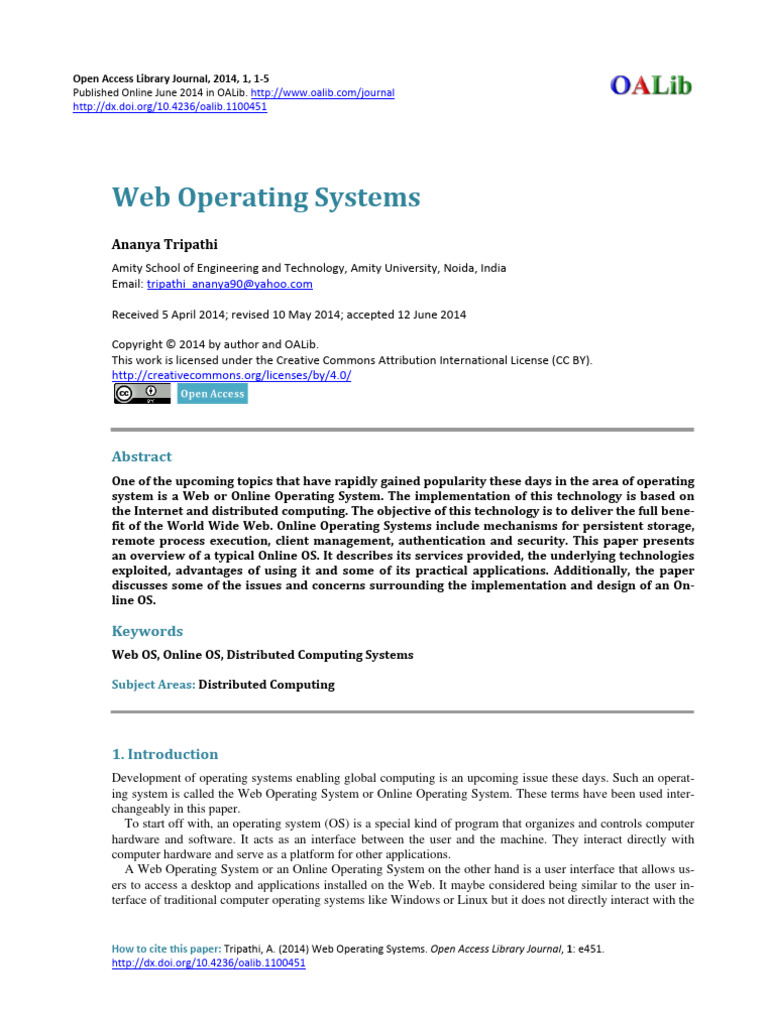 Web Operating Systems | PDF | Operating System | World Wide Web