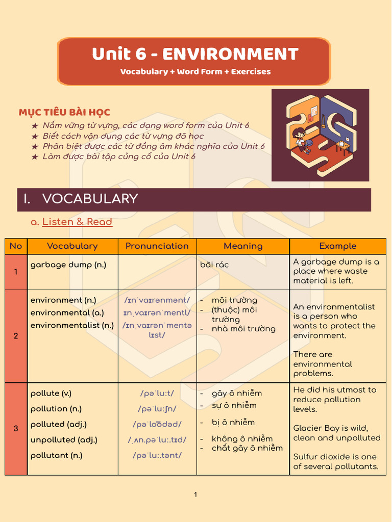 2SG Vocabulary Unit 6 | PDF
