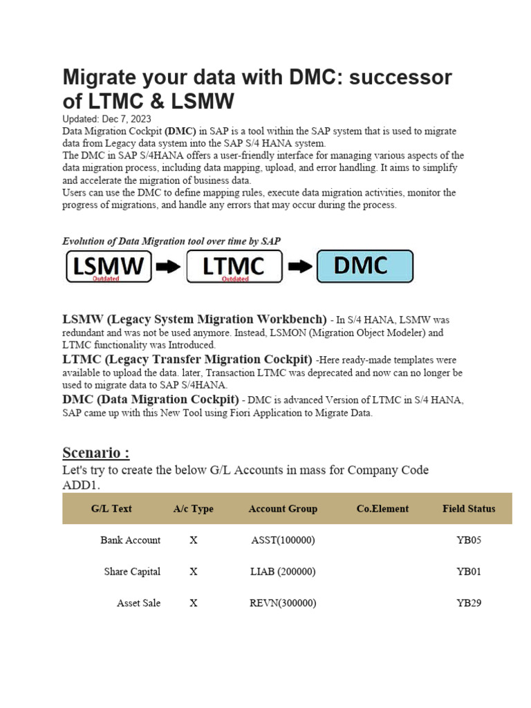 Migrate Your Data With DMC: Successor of LTMC & LSMW: Scenario ...