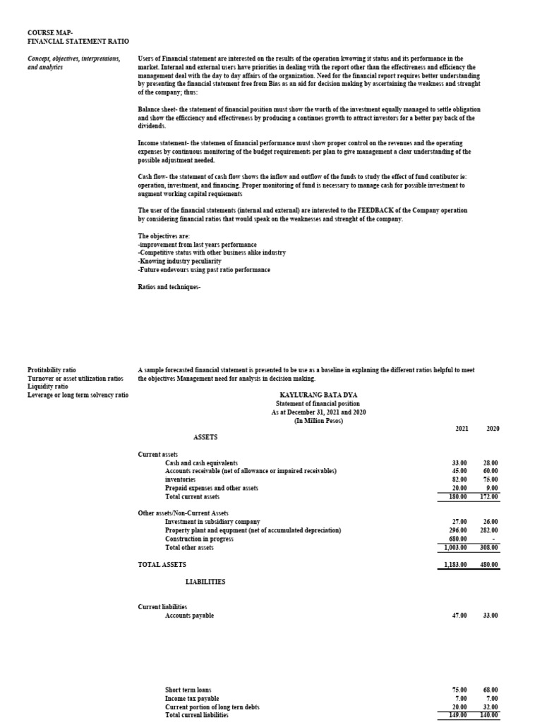 Overview Financial Statements With Ration Analysis | PDF | Preferred ...