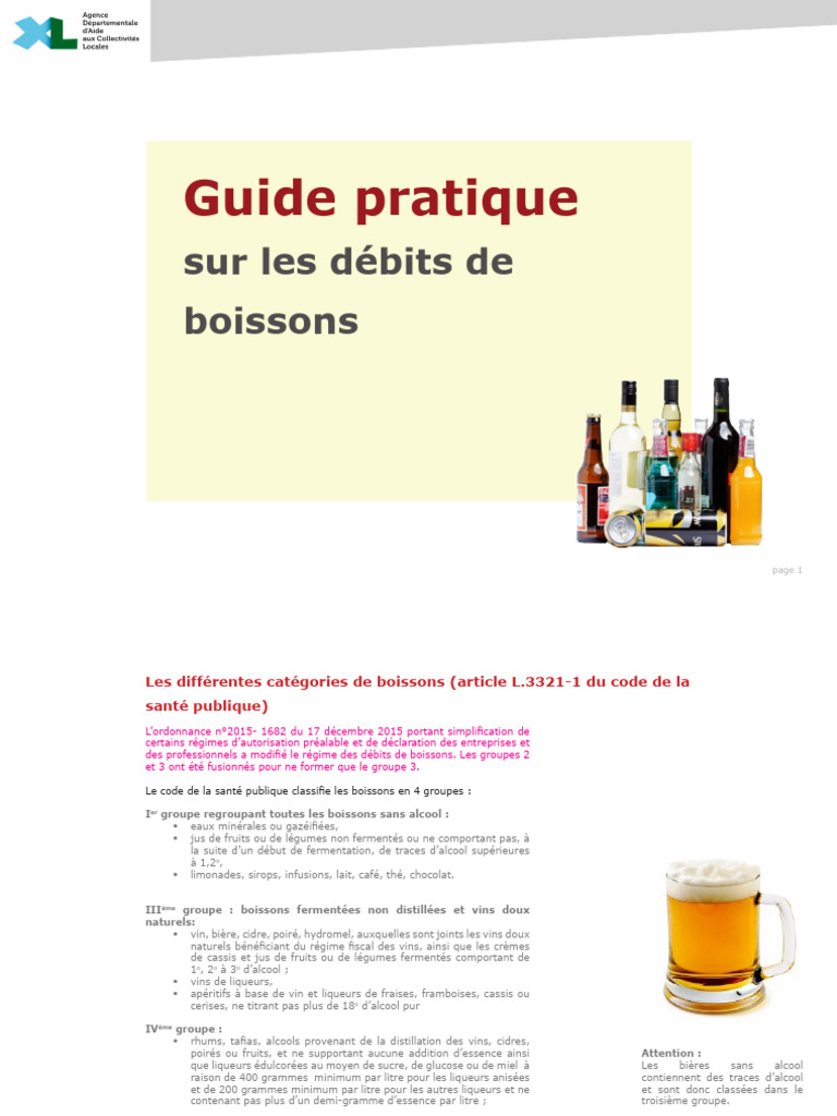 Guide sur les débits de boissons | PDF | Boissons alcoolisées | Boisson