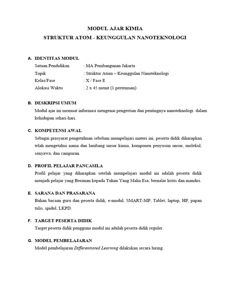 Struktur Atom dan Nanoteknologi | PDF