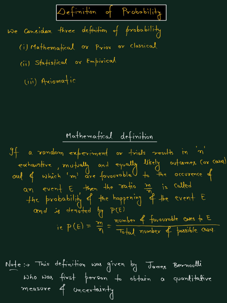 Probability Theory L-2 Notes | PDF