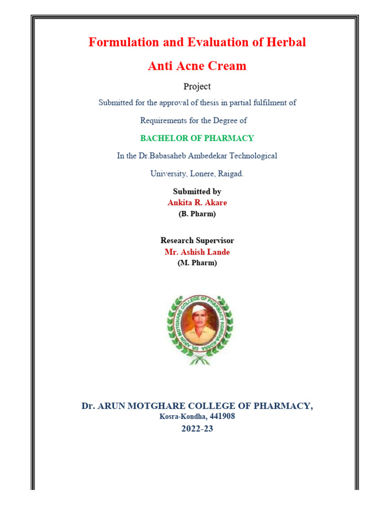 Bpharm 8sem Project | PDF | Cholesterol | Prediabetes