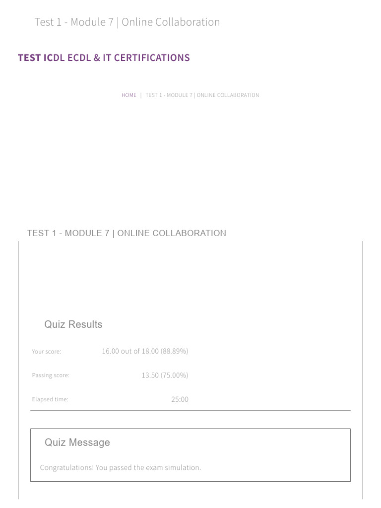 Test 1 - Module 7 - Online Collaboration | PDF | Online And Offline ...