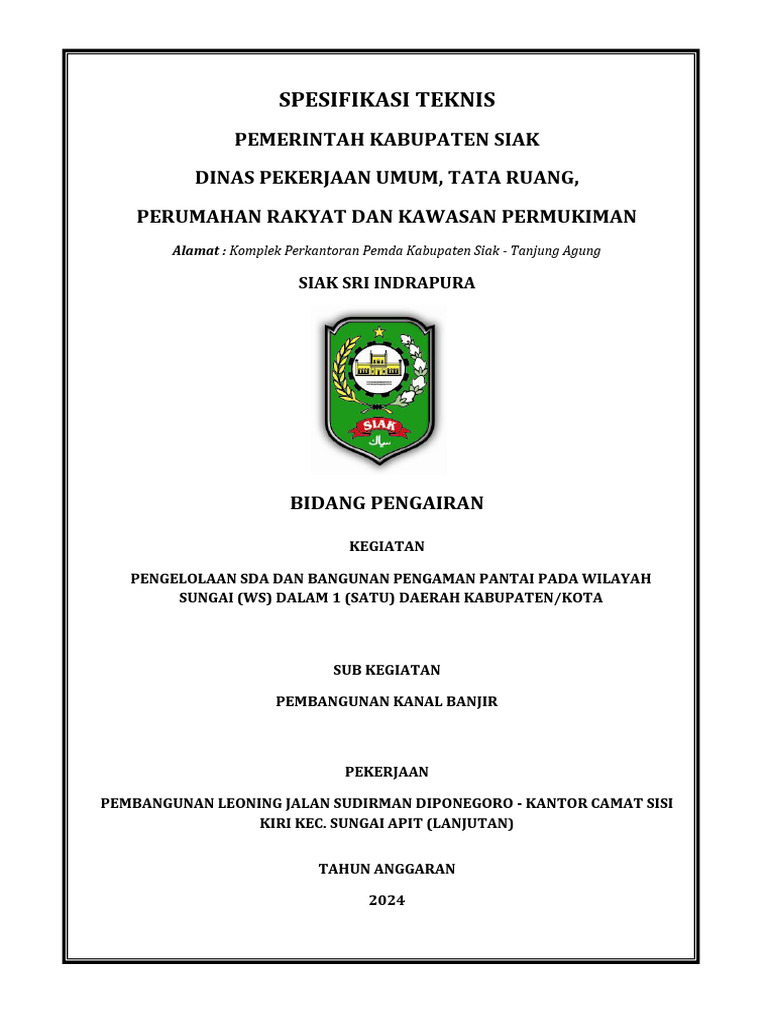 SPEKTEK Leoning Jalan Sudirman Diponegoro Lanjutan Rev.1 | PDF