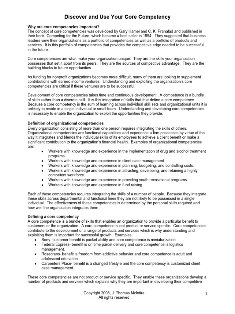 Core Competencies Cafe Outli | PDF | Competitive Advantage | Employment