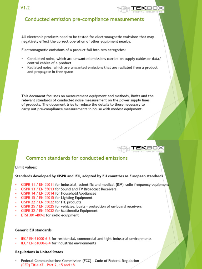 Pre-Compliance Conducted Emission Measurements | PDF | Information And ...