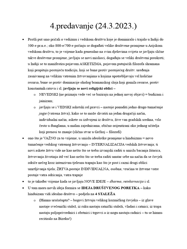 Antropologija Hinduizma 4.predavanje 24.3.2023. | PDF