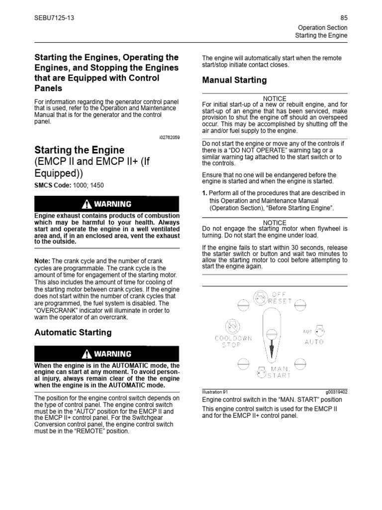 Starting Procedure | PDF | Engines | Electricity