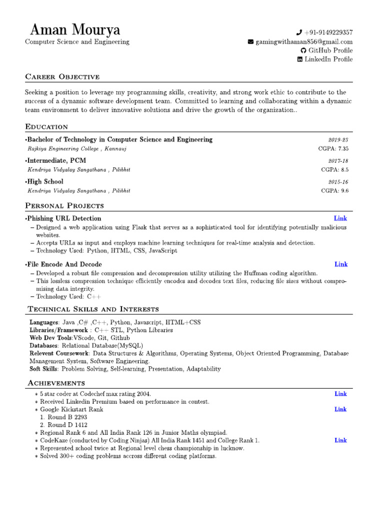 Aman Resume | PDF