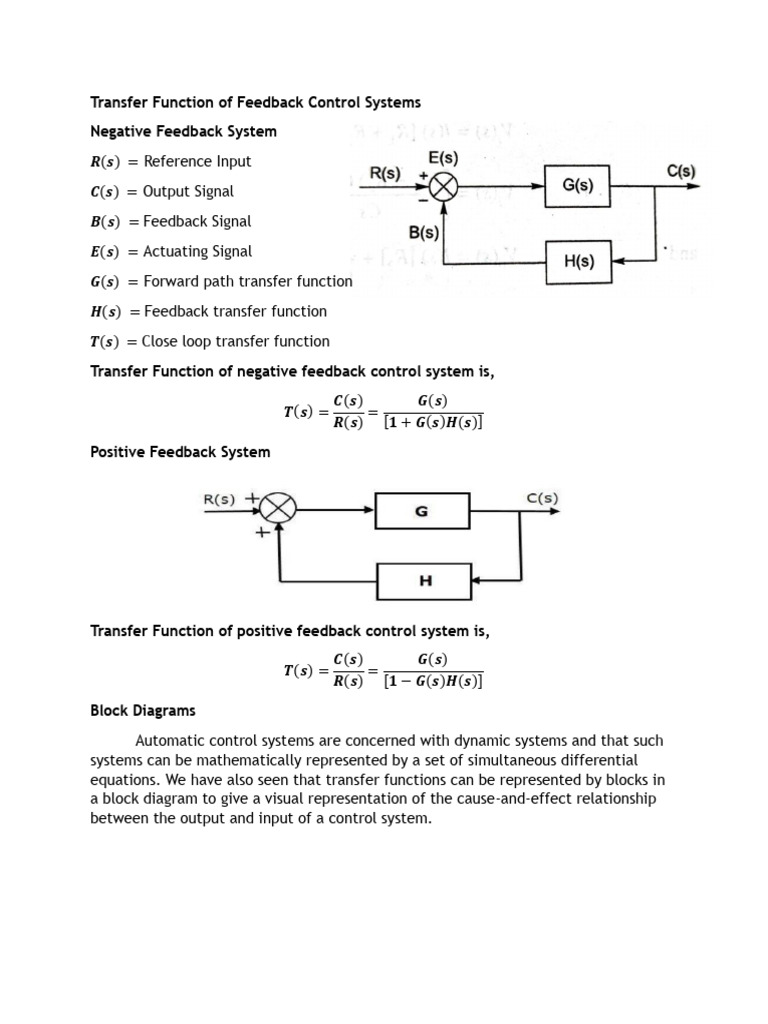 Block Diagrams | PDF | Function (Mathematics) | Feedback