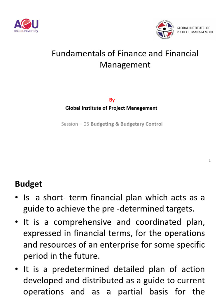 Session 05 Budgeting Pdf Budget Inventory