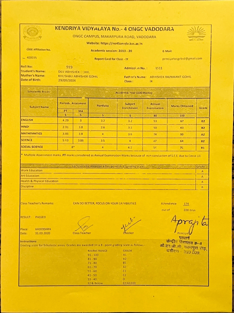 Class 9th Marks | PDF
