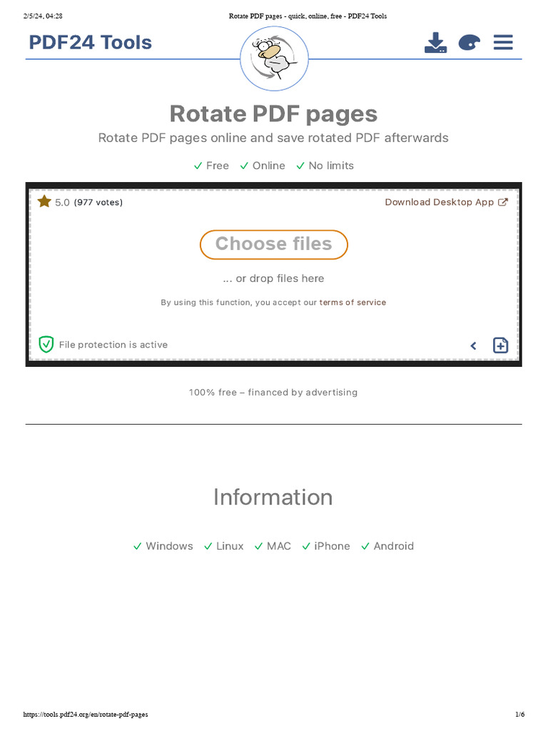 Free Online PDF Page Rotator | PDF | Application Software | Online And Offline