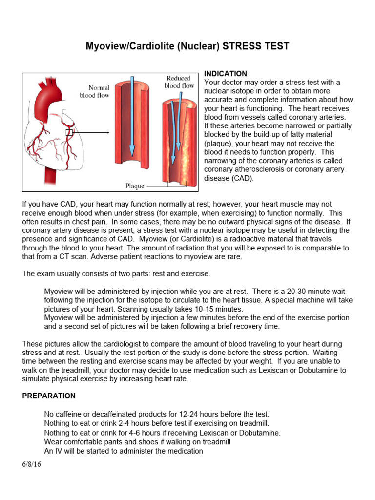 Myoview Stress Test With Color Pictures | PDF | Coronary Artery Disease ...