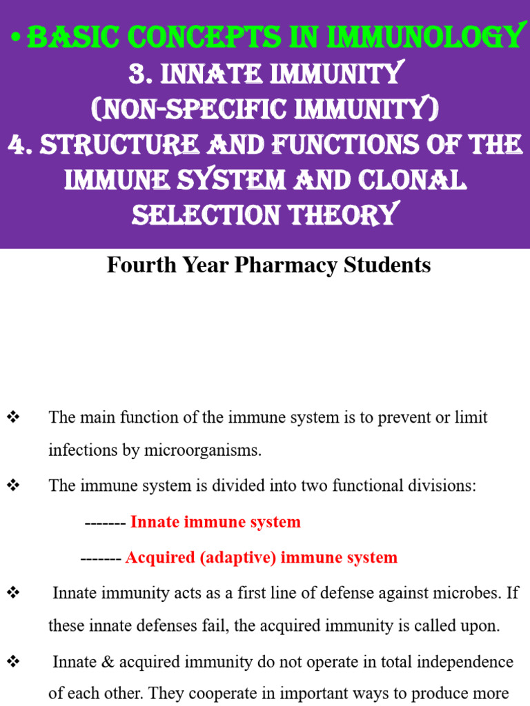 002 Innate Immunity and Structure of The IS New | PDF | Innate Immune ...