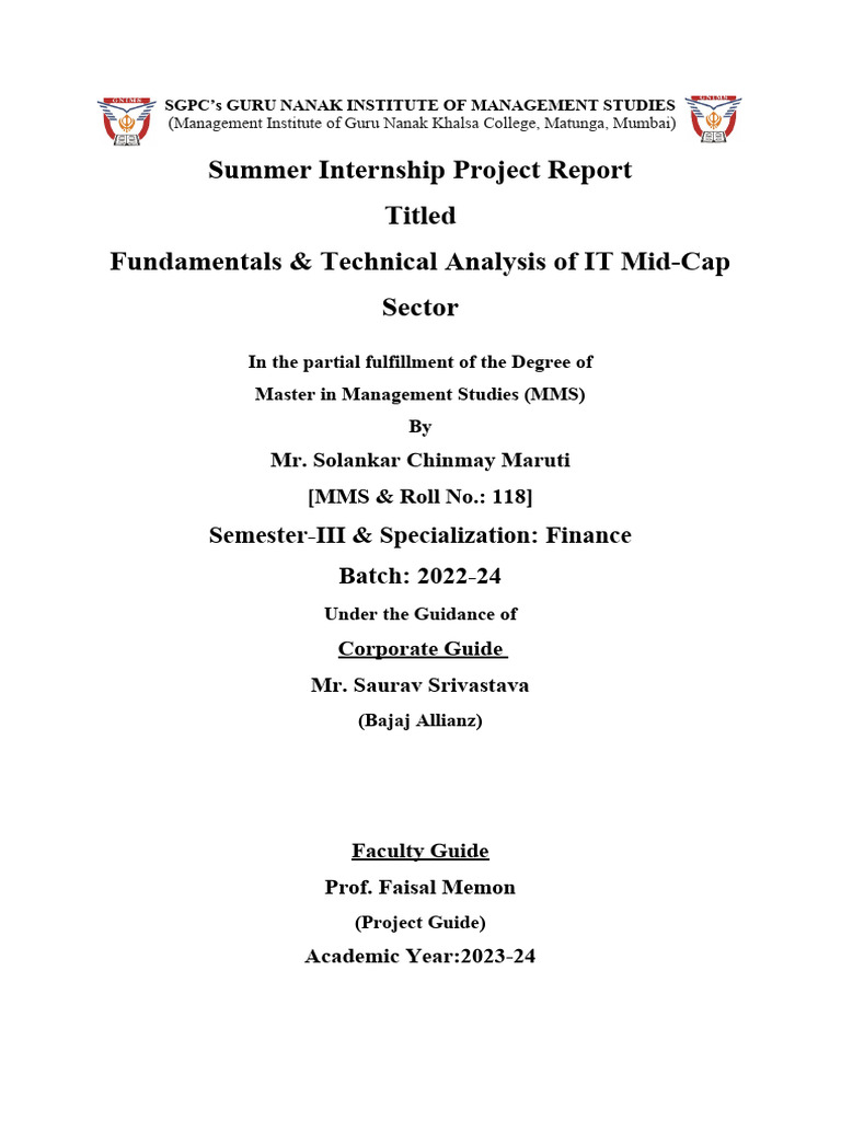 Chinmay Solankar Black Book Final Draft | PDF | Technical Analysis ...