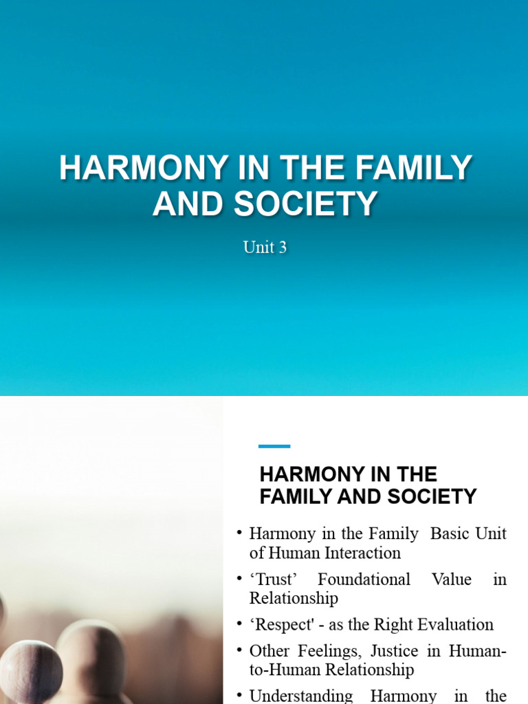 Harmony in The Family and Society | PDF | Family | Happiness