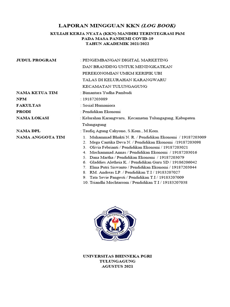 Template LogBook KKN | PDF