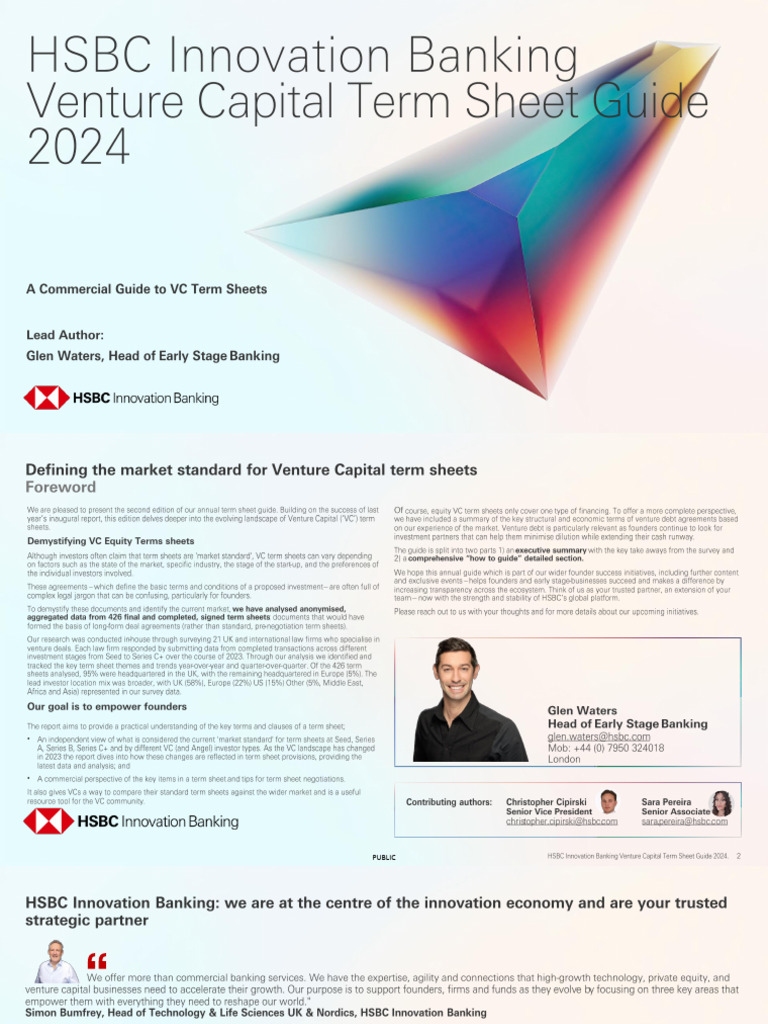 HSBC Ivb VC Term Sheet Guide 2024 | PDF | Business | Marketing
