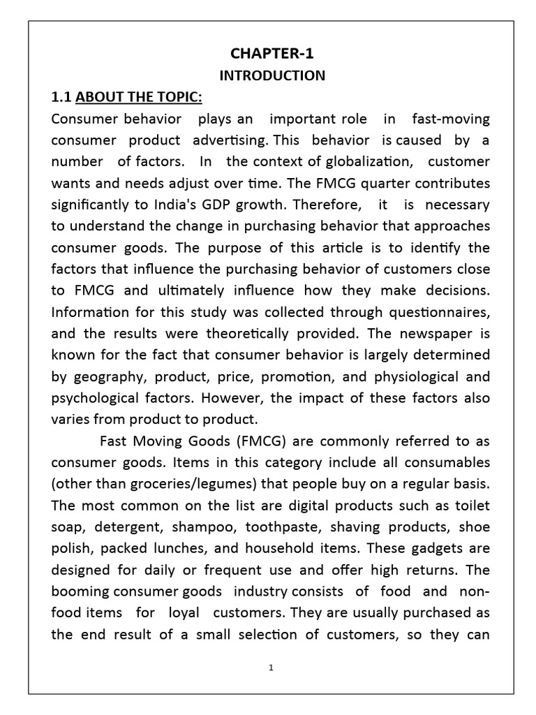 CHAPTER 1 | PDF | Behavior | Consumer Behaviour