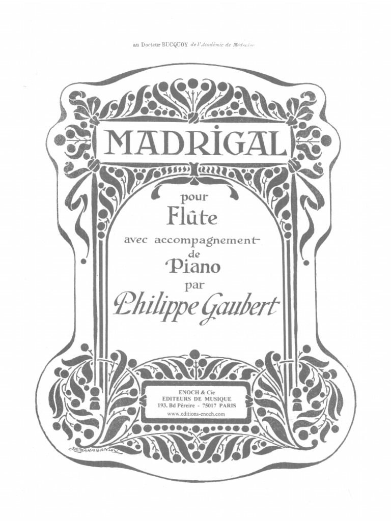 Madrigal Pour Flûte Et Piano de Philippe GAUBERT | PDF