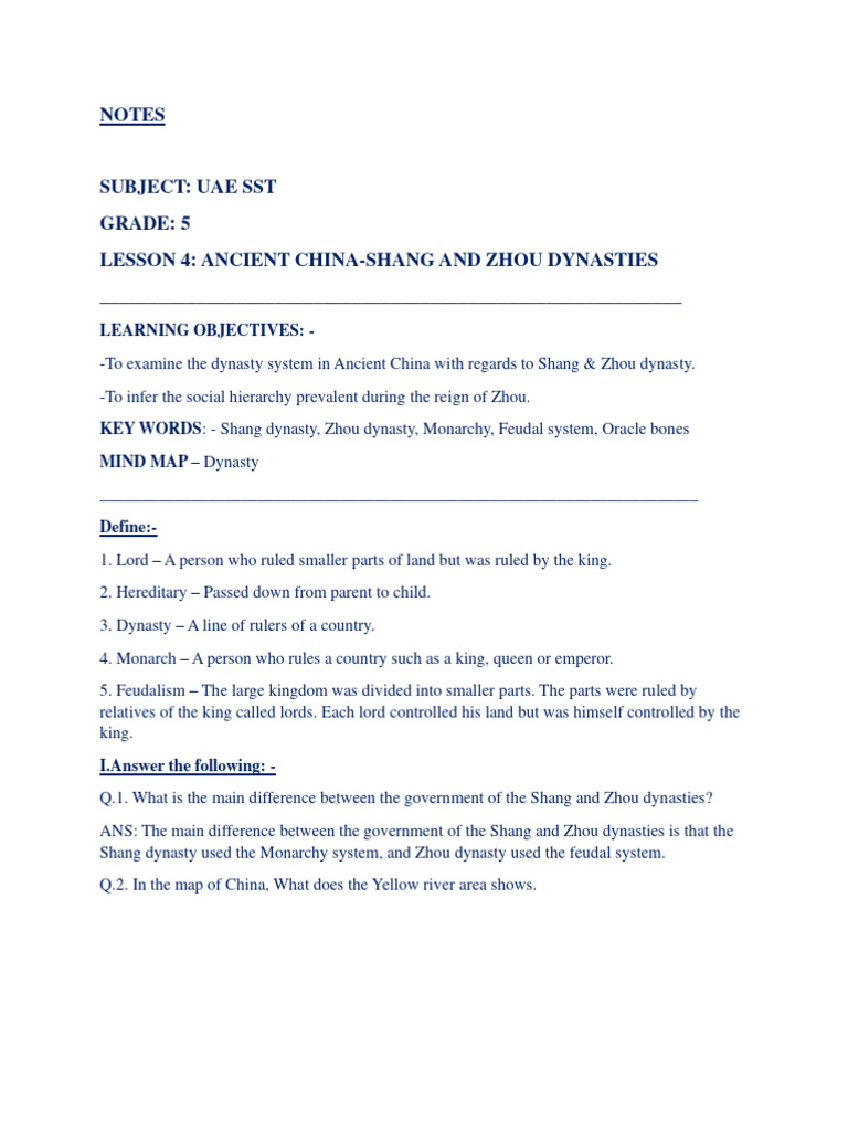 Shang and Zhou Dynasties Overview | PDF | Dynasty | Monarch