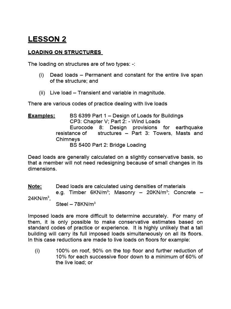 Tall Structures - Lesson 2 - 11-03-2024 | PDF | Structural Load | Strength Of Materials