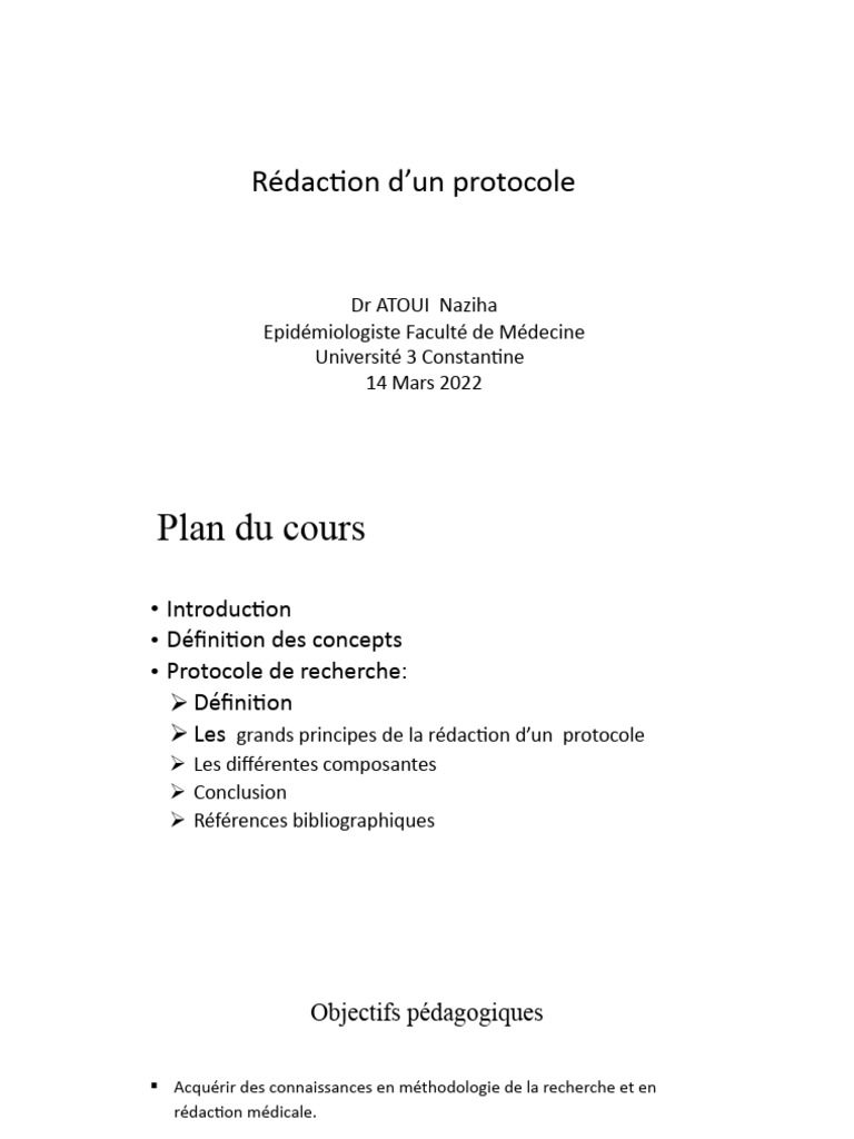 Rédaction d'un Protocole de Recherche | PDF | Expérience | Méthode ...
