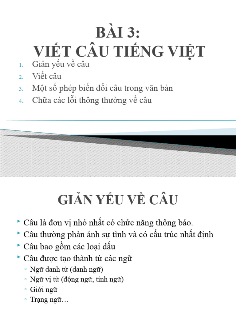 Bai 3 Viet Cau Tieng Viet | PDF