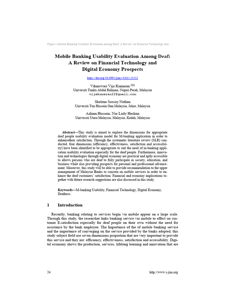 Mobile Banking for Deaf Users | PDF | Usability | Computing
