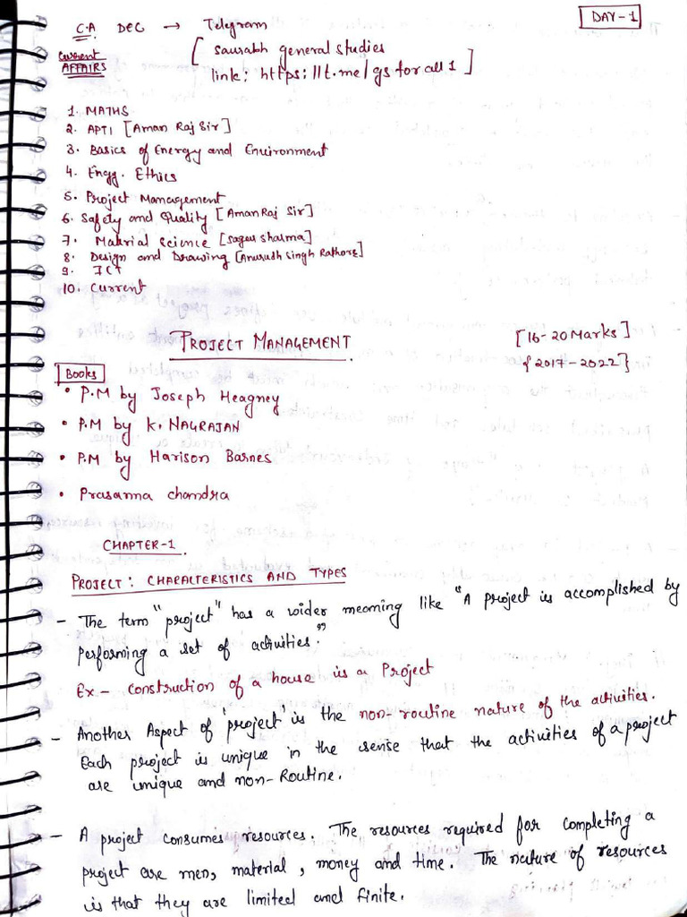 Project Management Full Notes-Compressed | PDF