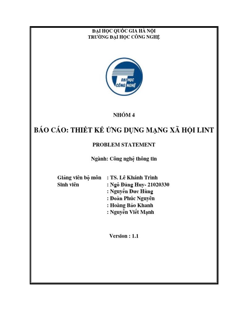 (Nhóm 4) 01 Problem Statement | PDF