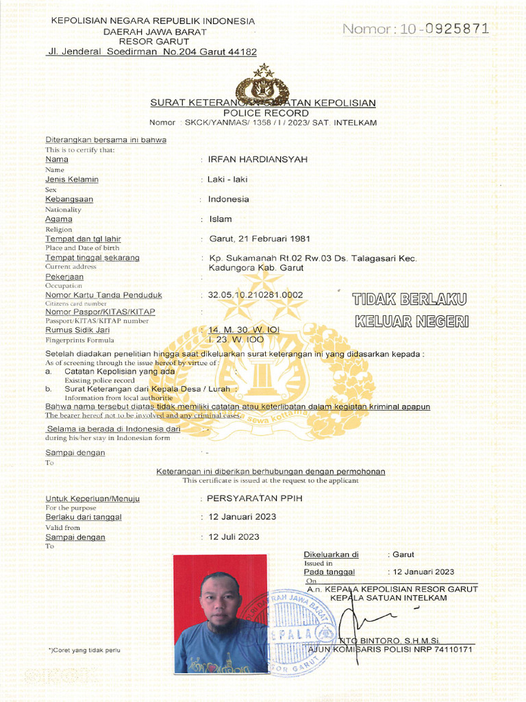 010 818 ptg21462 SKC Kepolisian | PDF