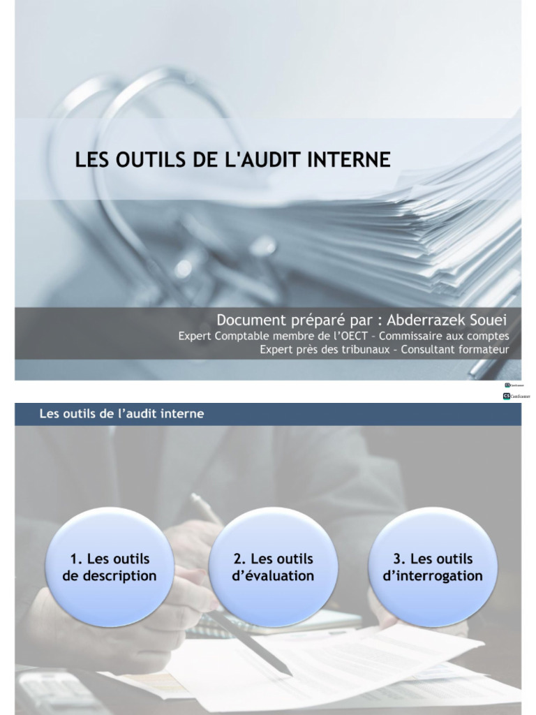 Les Outils de L'audit Interne - MR Abderrazek Souei | PDF