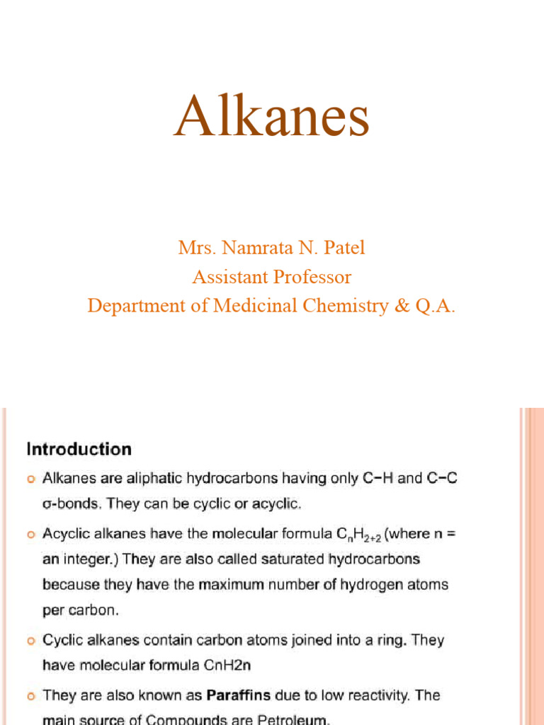 Alkanes | PDF | Wellness