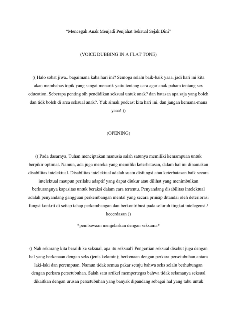 Pentingnya Pendidikan Seks Anak Dini | PDF