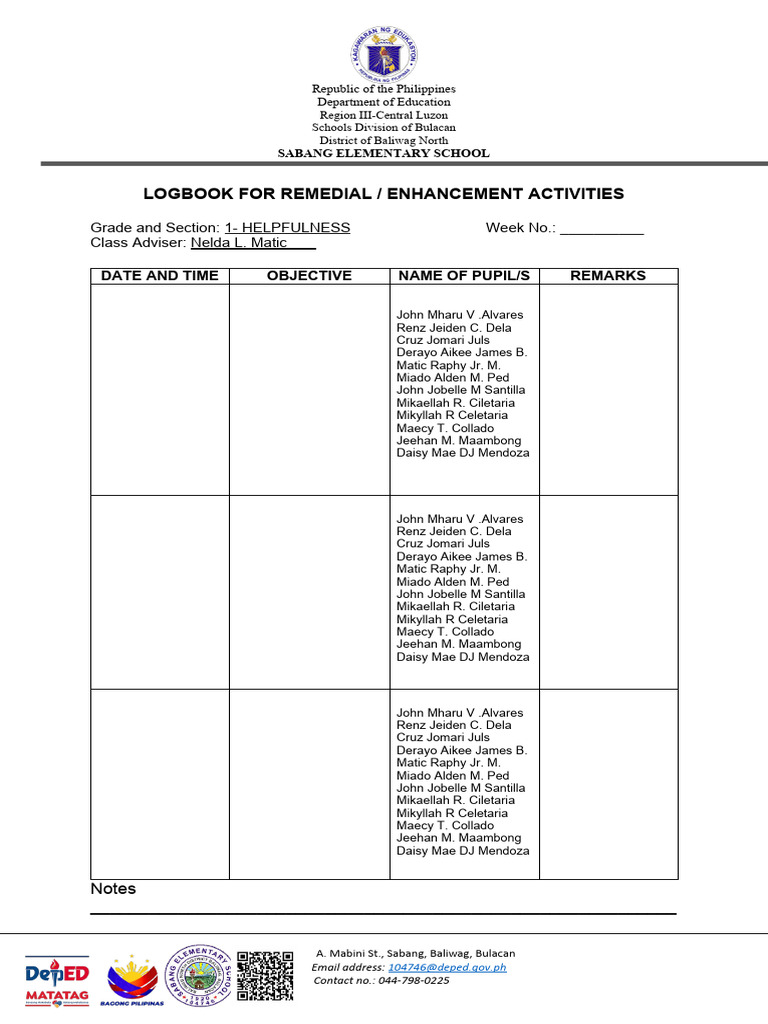 Logbook-Remedial Enhancement | PDF