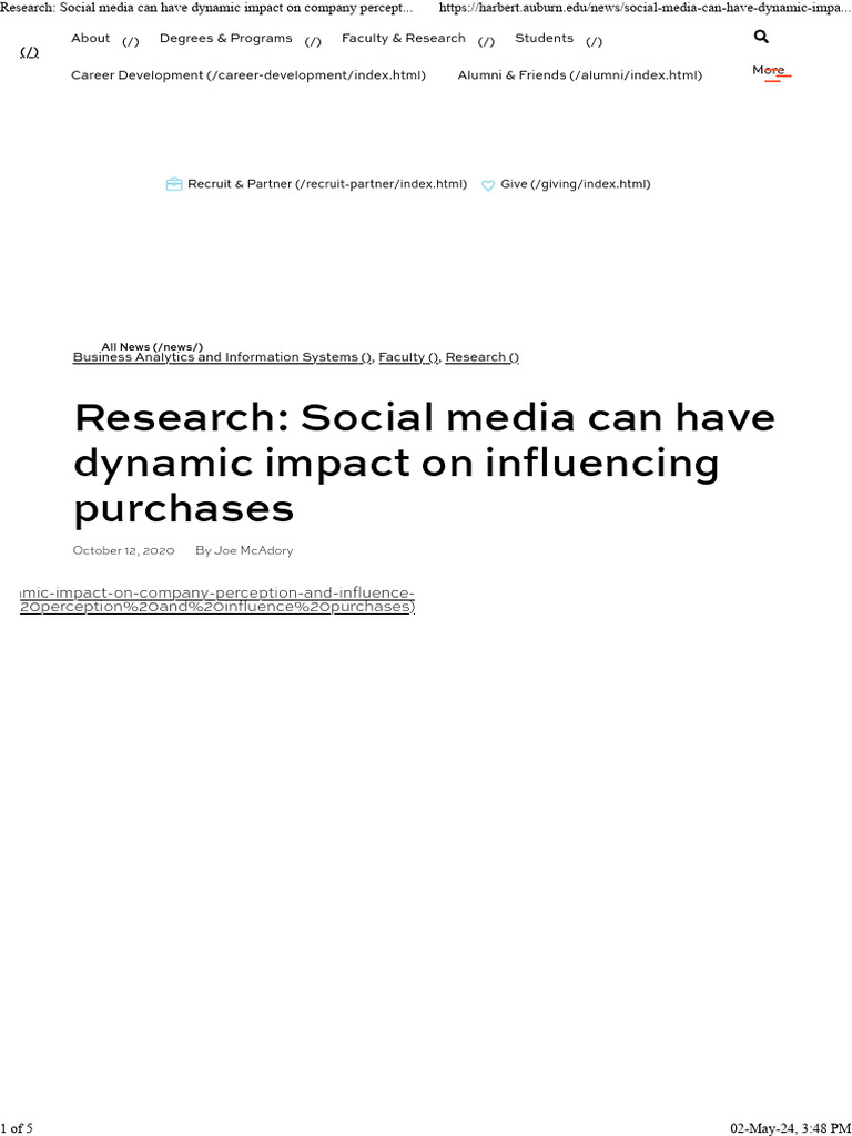 Research Social Media Can Have Dynamic Impact on Company Perception and ...