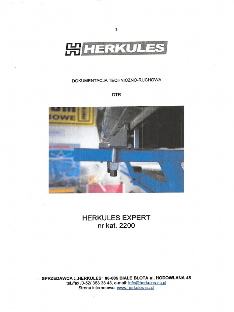 Dokumentacja Dźwignika HERKULES EXPERT | PDF
