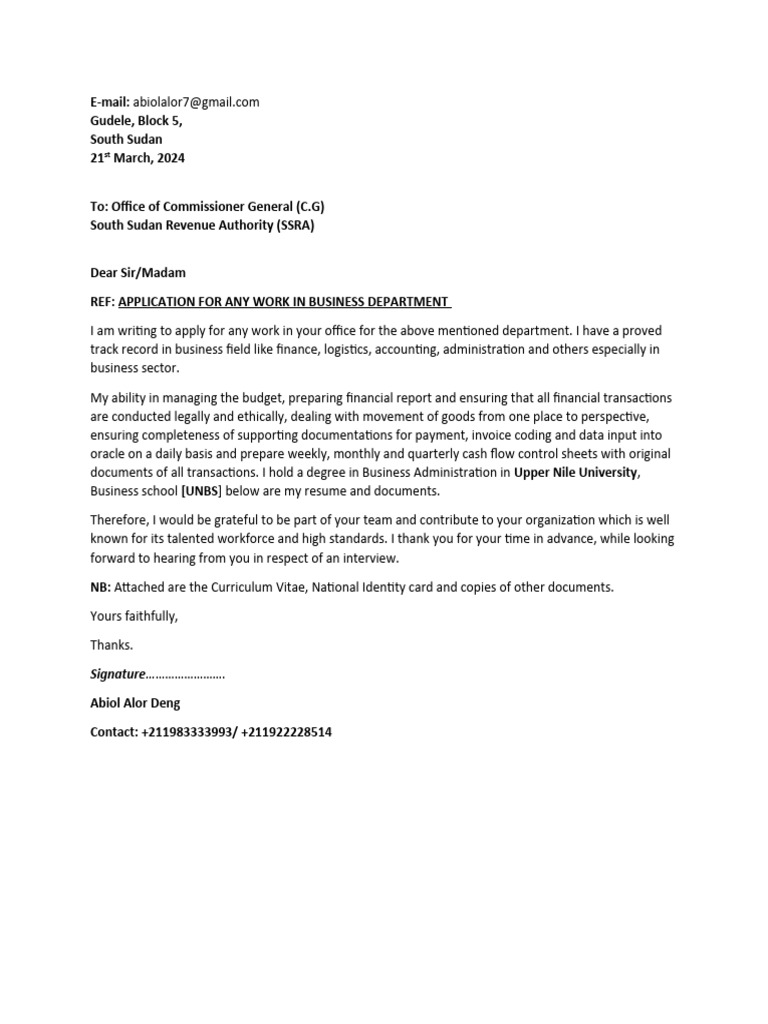 SSRA Application | PDF