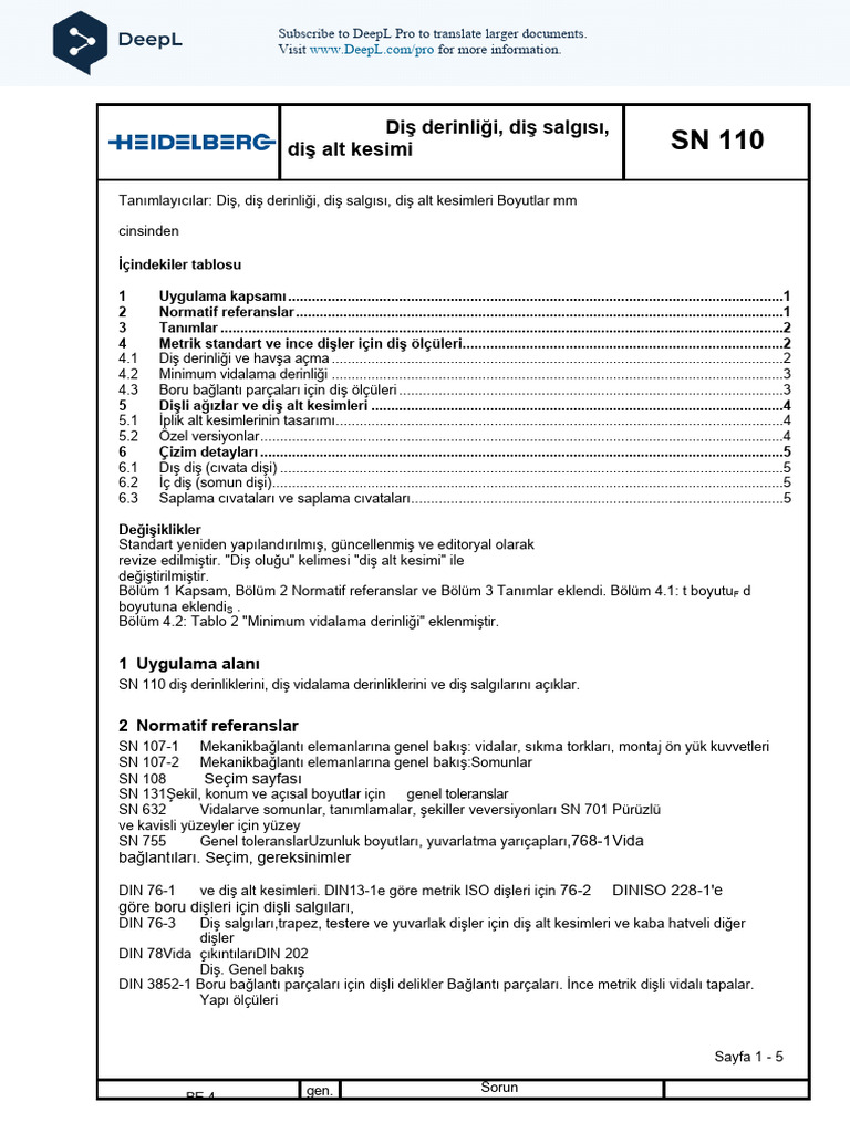 SN110 - de - 2012-09 Gewindetiefen Gewindeausläufe Gewinderillen (002) TR | PDF