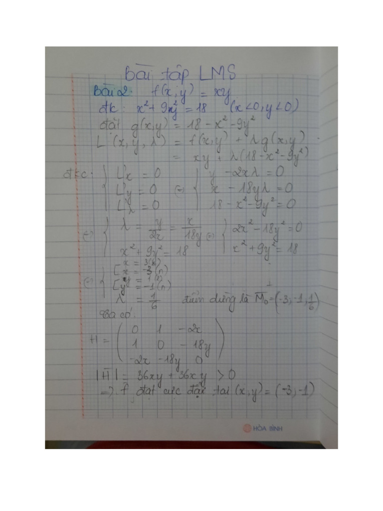 Bài Tập LMS K49 | PDF