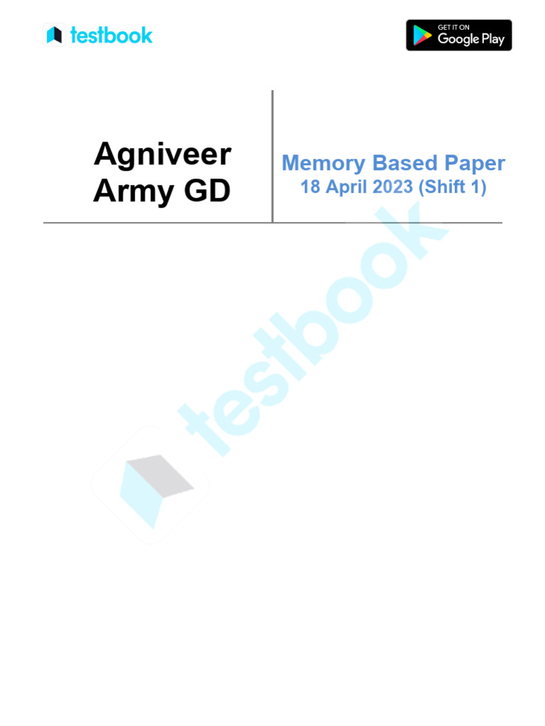 Agniveer Army GD Paper 2023 PDF | PDF