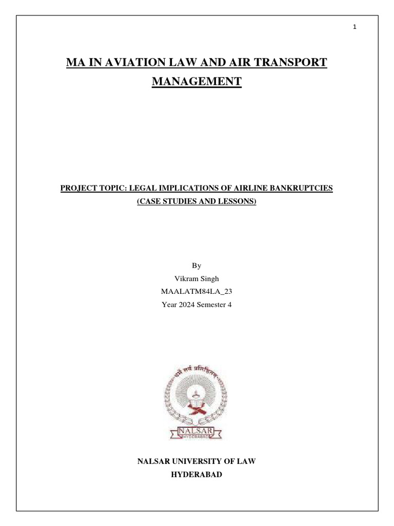Project - Vikram Sir (29.04.24) | PDF | Bankruptcy | Airlines