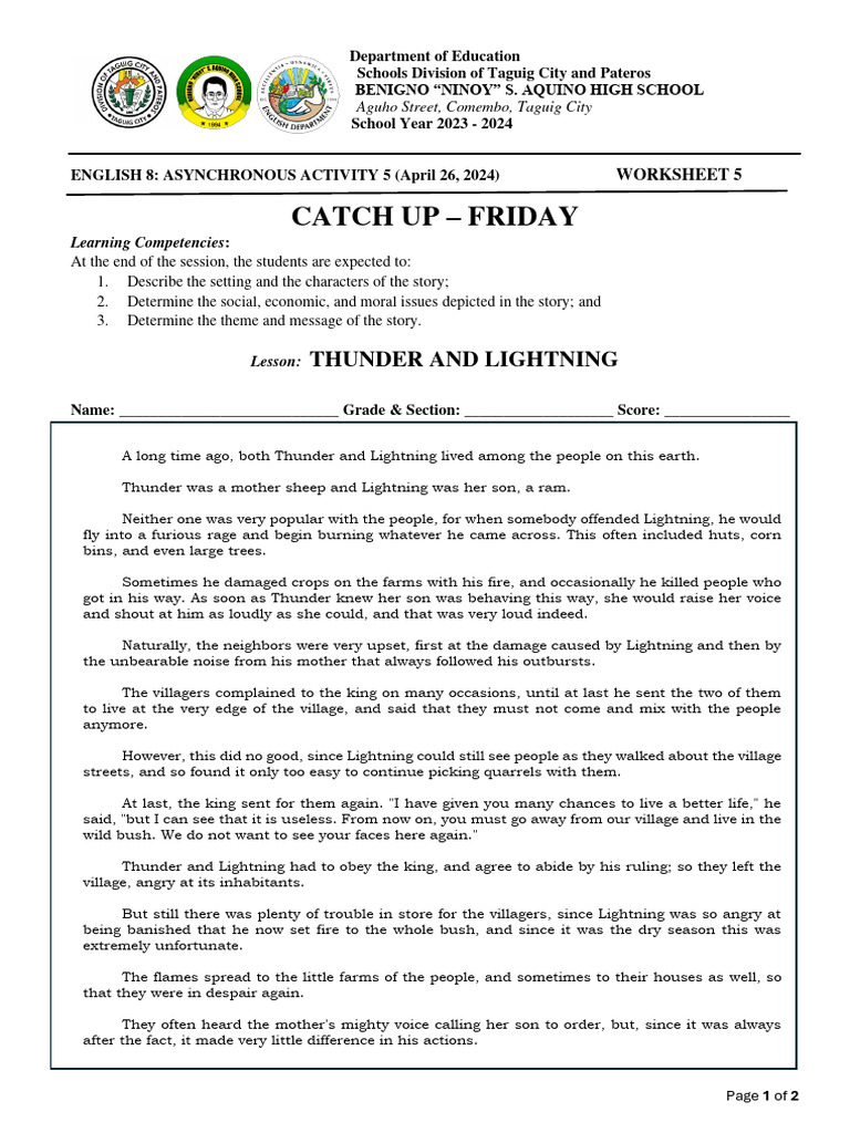 April 26 2024 ASYNCHRONOUS ACTIVITY 5 - 240426 - 143547 | PDF | Thunder